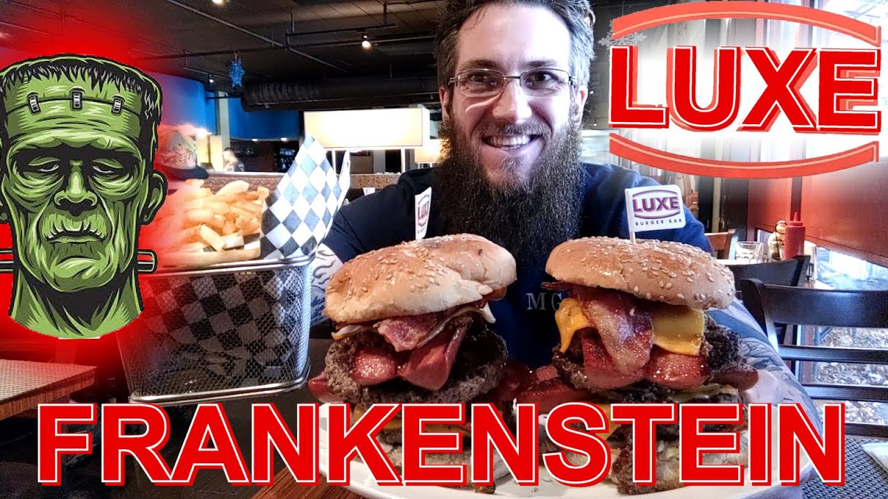 Luxe Burger Bar's Frankenstein Burger Challenge - YouTube