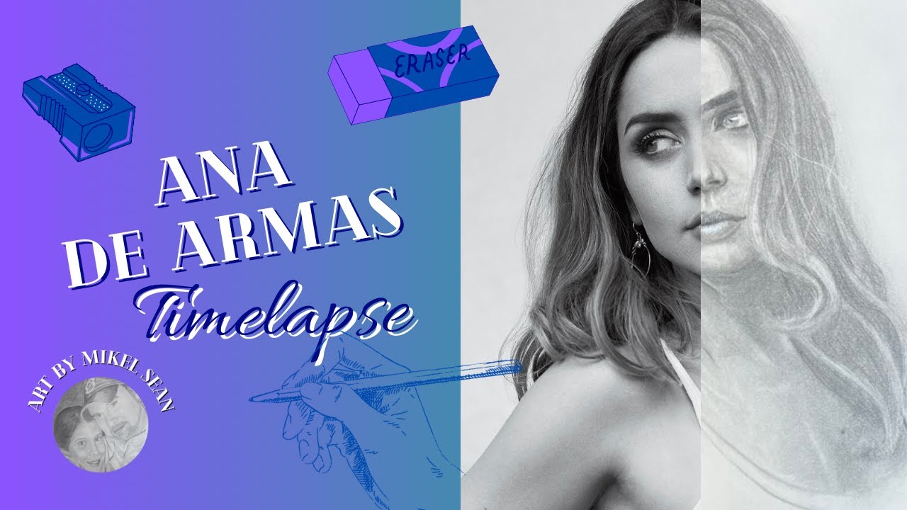 Drawing Ana de Armas with Pencil | Realistic Timelapse | Art by Mikel ...