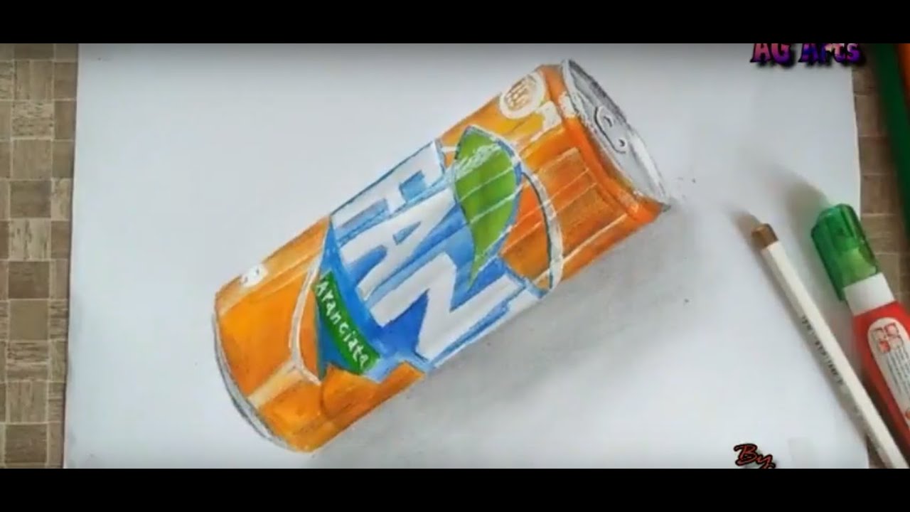Drawing Fanta . 3d art |Ashin Genesh - YouTube