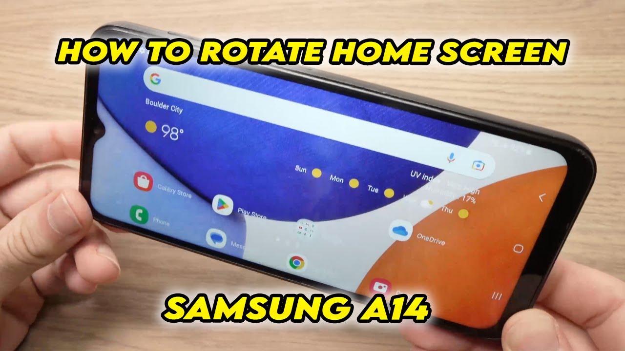 Samsung Galaxy A14: Hot to Horizontal Rotate Home Screen - YouTube