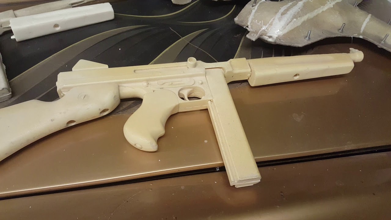 Thompson machine gun props - YouTube
