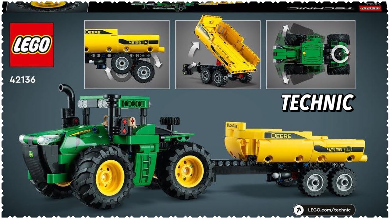 LEGO Technic 42136 John Deere 9620R Tractor [390 pcs] Speed Build - YouTube