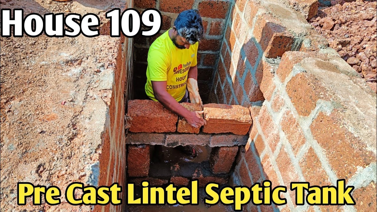 Precast Lintel in septic tank inlet out chamber details - YouTube