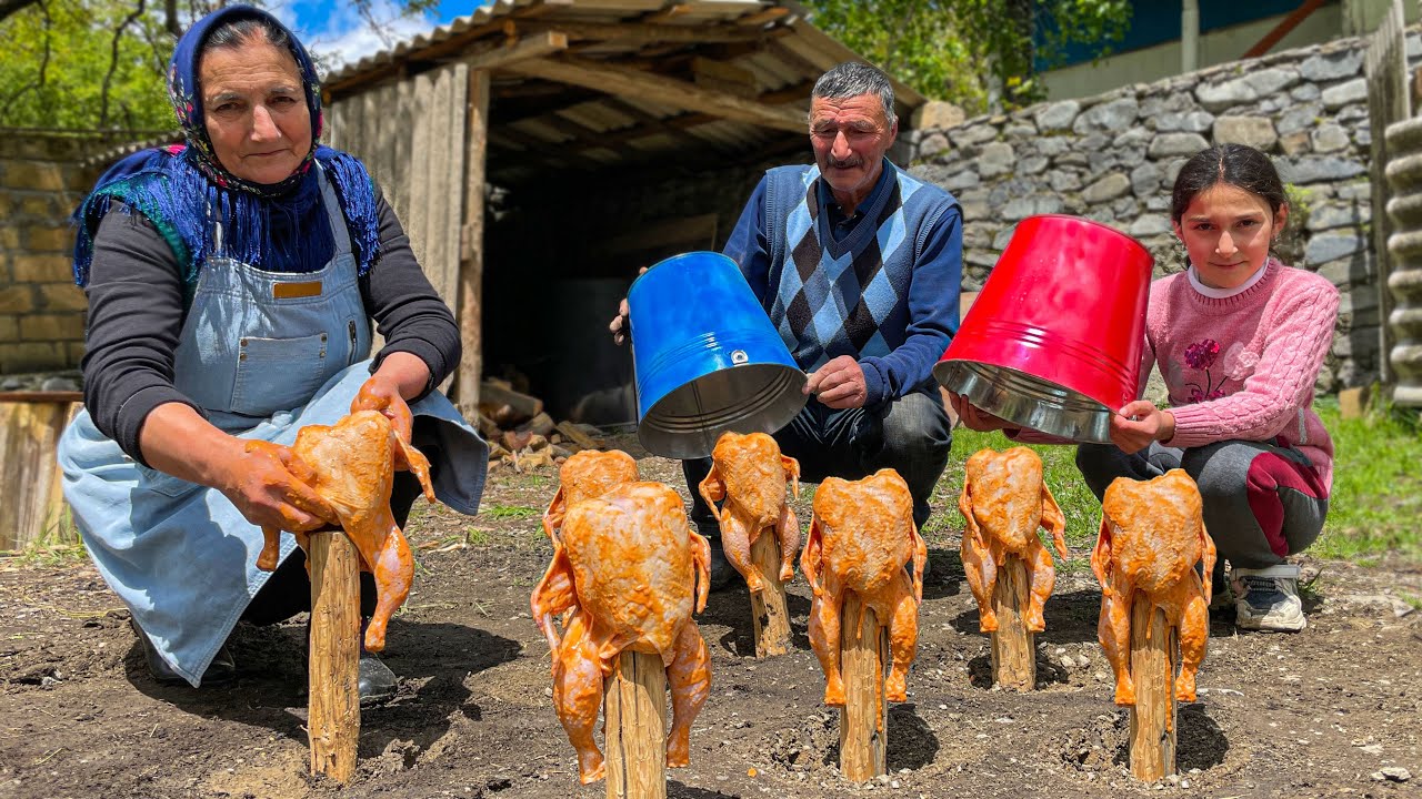 Mega Way to Cook Whole Chickens Under Buckets! Must see - YouTube