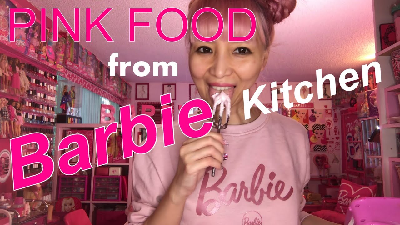 EASY QUICK PINK FOOD COOKING from BARBIE KITCHEN! - YouTube