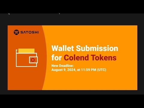 SATOSHI APP: Wallet Submission For Colend Tokens,, Ntucikwe naya ...
