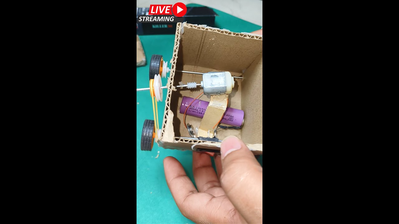 Making 4 Wheeler Car using different motors- Science Experiment Live 25 ...