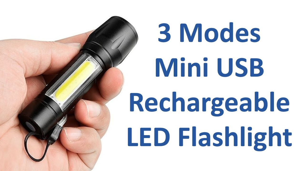 3 Modes Mini USB Rechargeable LED Flashlight - YouTube