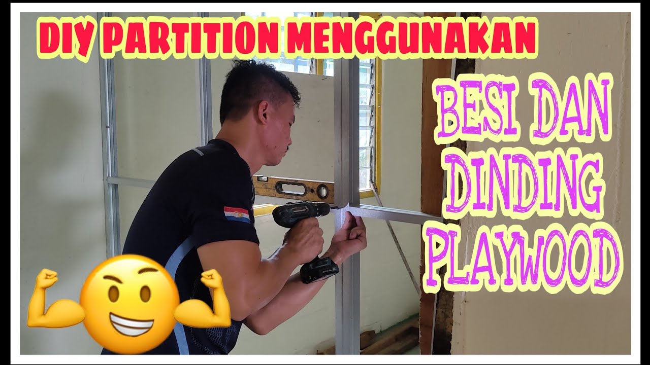 DIY partition menggunakan besi dan dinding playwood - YouTube