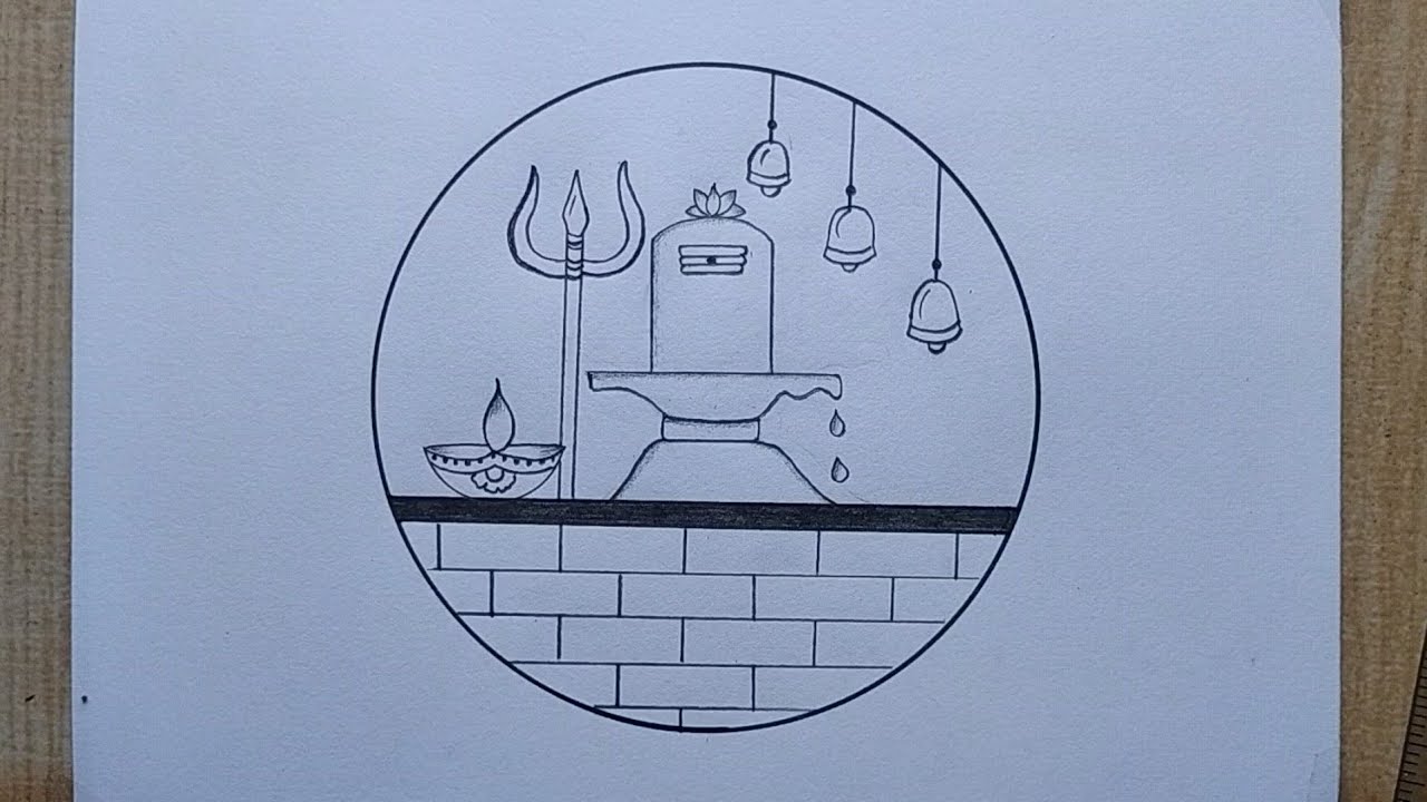 Shivling drawing easy| How to draw Shivling in a Circle| Pencil drawing ...