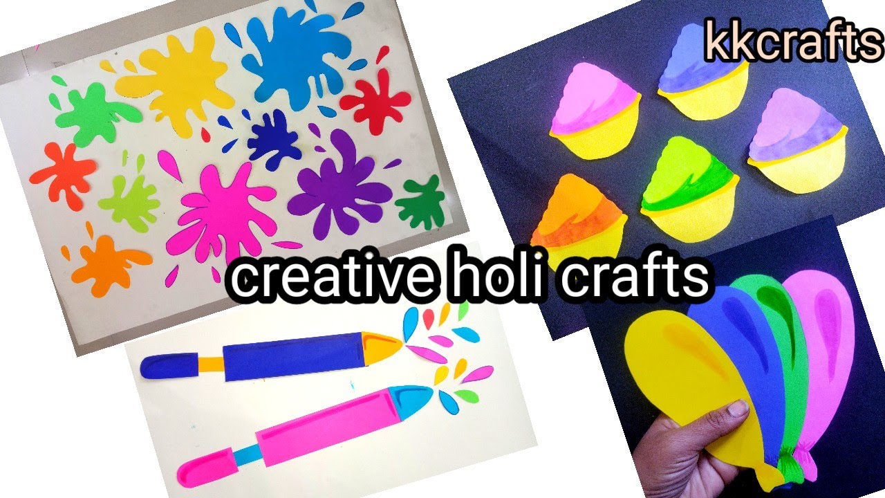 Diy Holi craft/how to make beautiful holi craft/4 creative holi crafts ...
