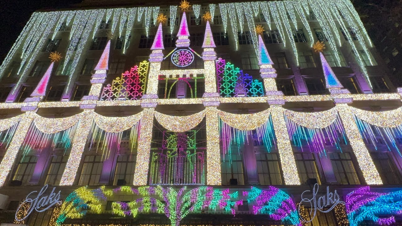 Saks Fifth Avenue holiday windows & light show 2021 New York City - YouTube