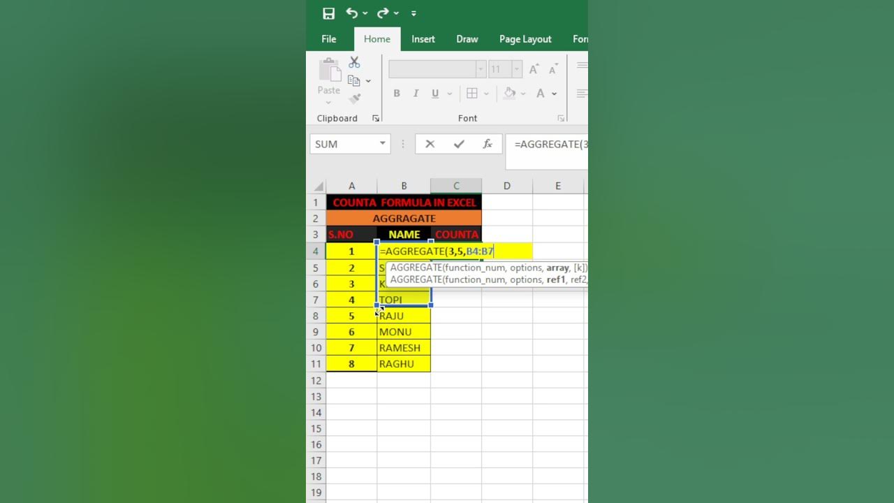 |Excel me Counta formula kaise lagaye| #excel#excelformula #exceltips#exceltricks#shorts # ...