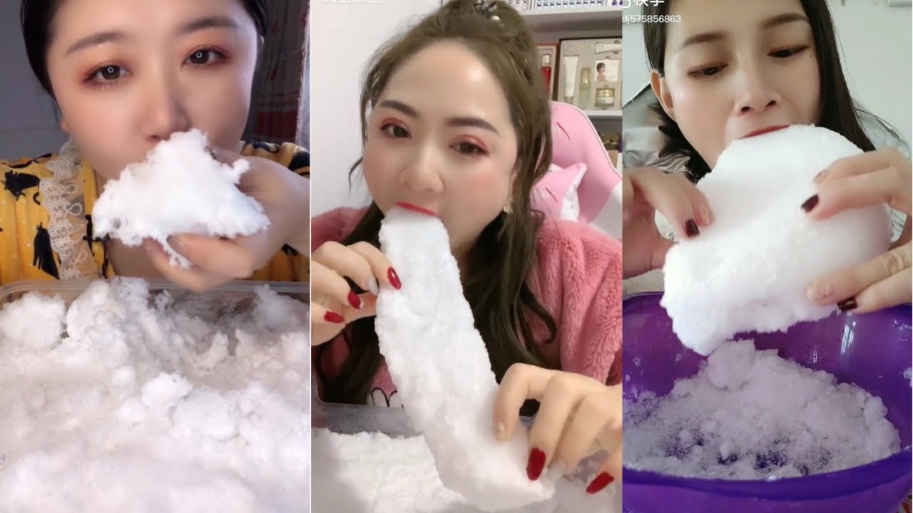 REFROZEN WHITE ICE ONLY CHUNKS AND BLOCKS MUKBANG EATING ASMR | BIG ...