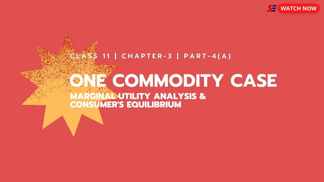 One Commodity Case | Class - 11 | Chapter -3 | Consumer Equilibrium ...