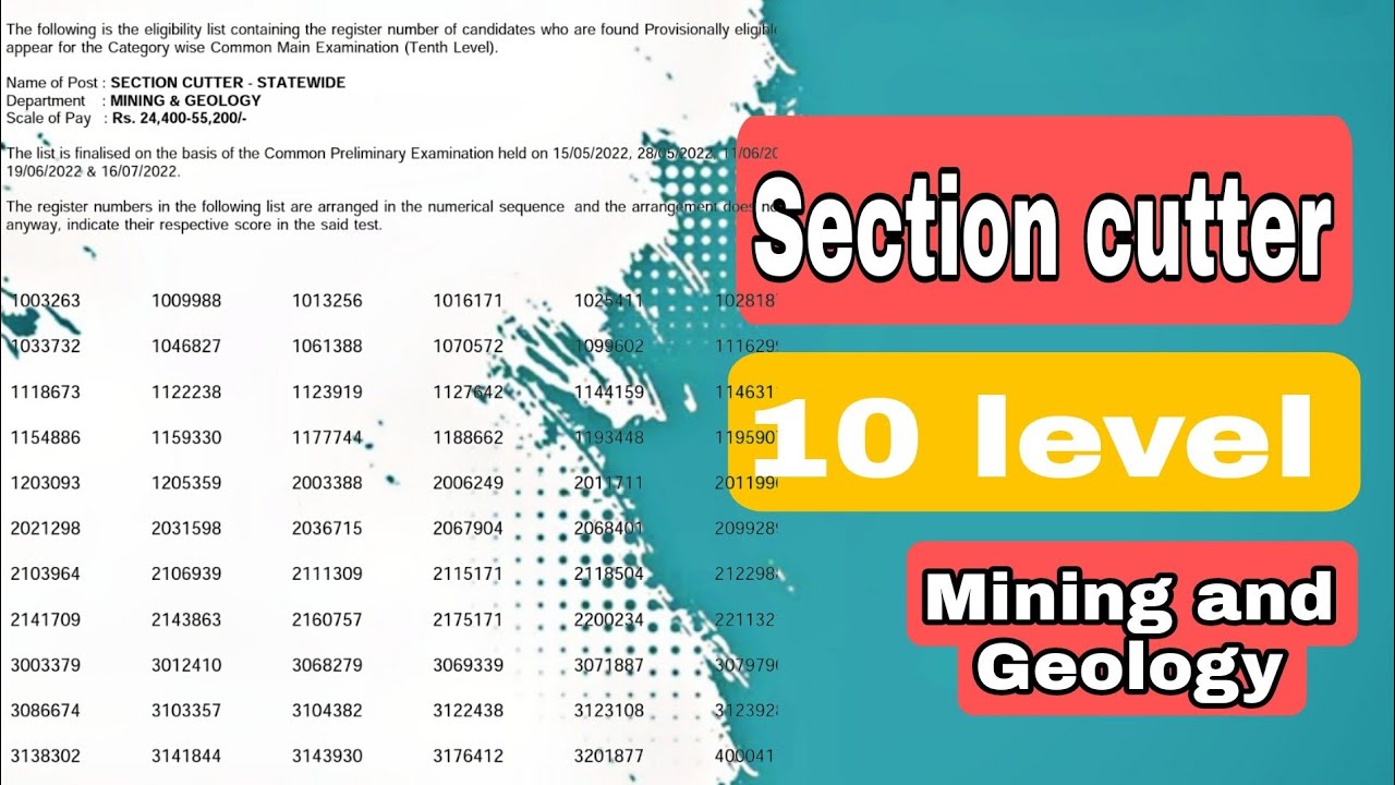 10th level section cutter result. cutoff? Mining and Geology. kerala ...