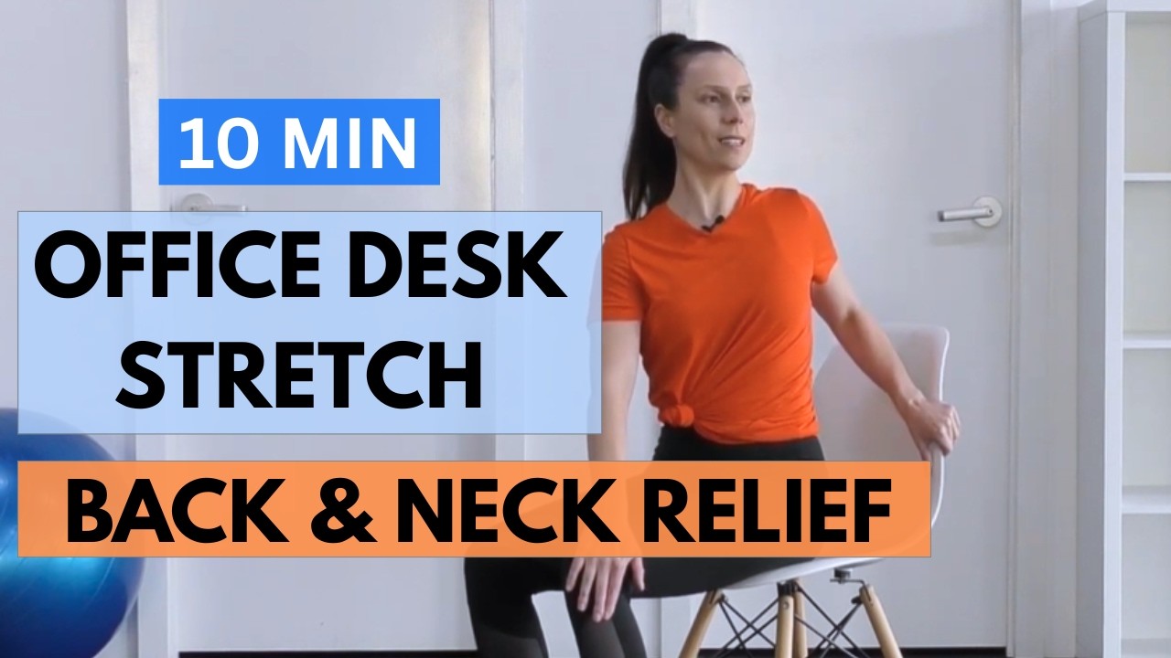 10 Minute BEST Office Stretches for Posture | Easy Chair Exercises for ...