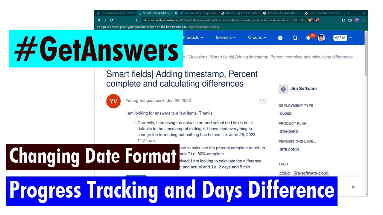 GetAnswers - Date format, Progress tracking and Days difference - YouTube