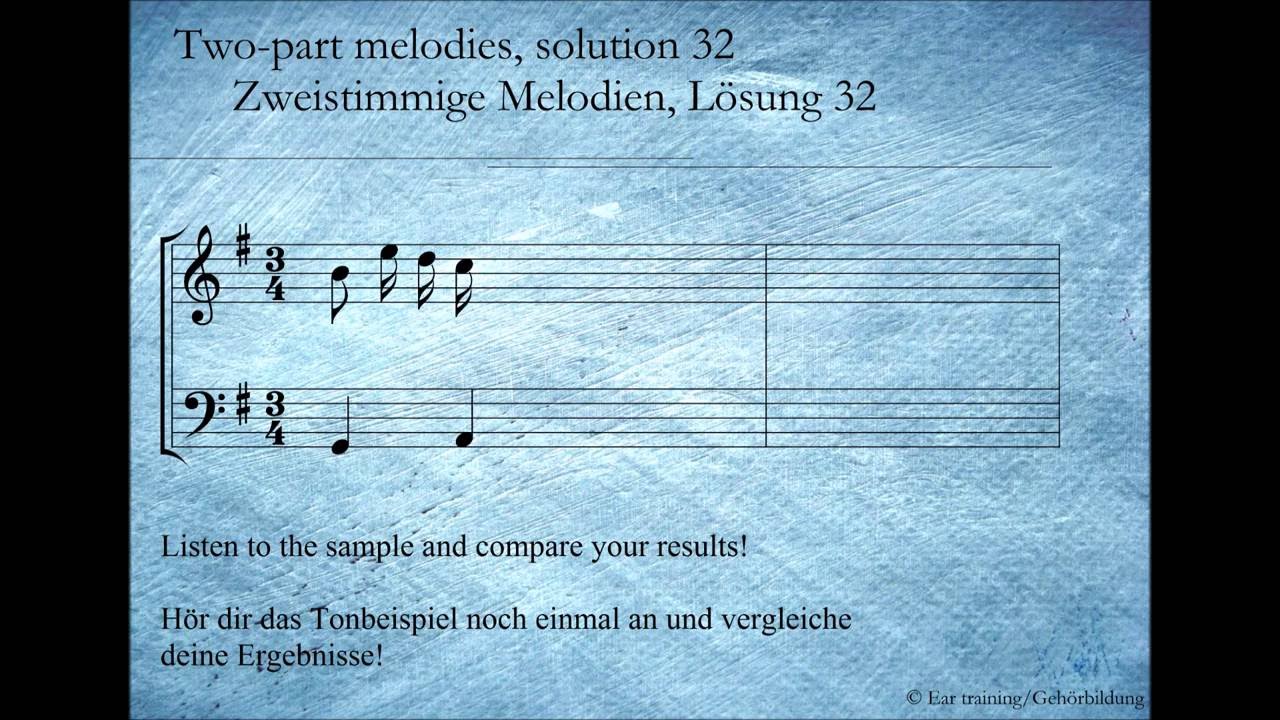 Two-part melodies, solution 32_Zweistimmige Melodien, Lösung 32 - YouTube