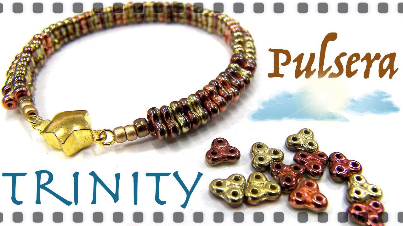 Pulsera cuentas Trinity muy sencilla - YouTube