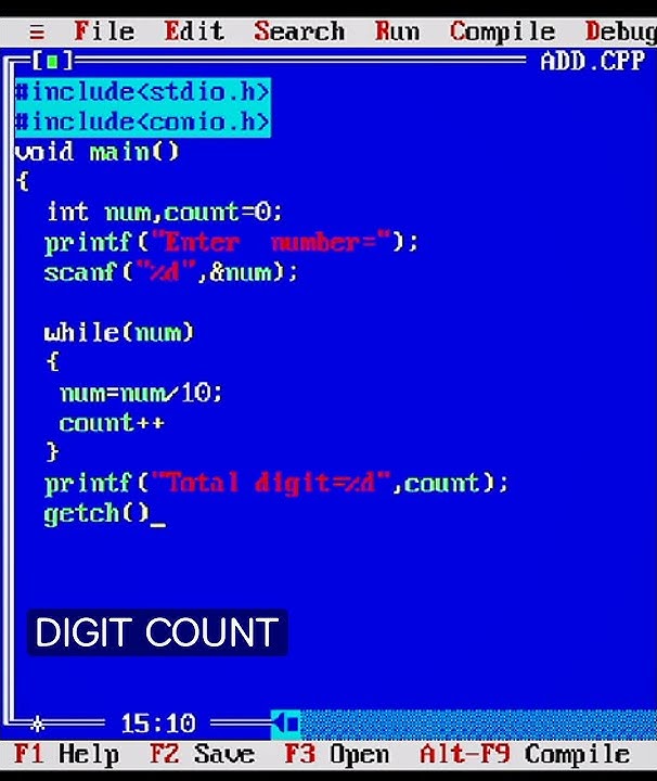 💫digit Count C Language Programming Twotypeprogramming Shorts Coding Two Type Programming 7961