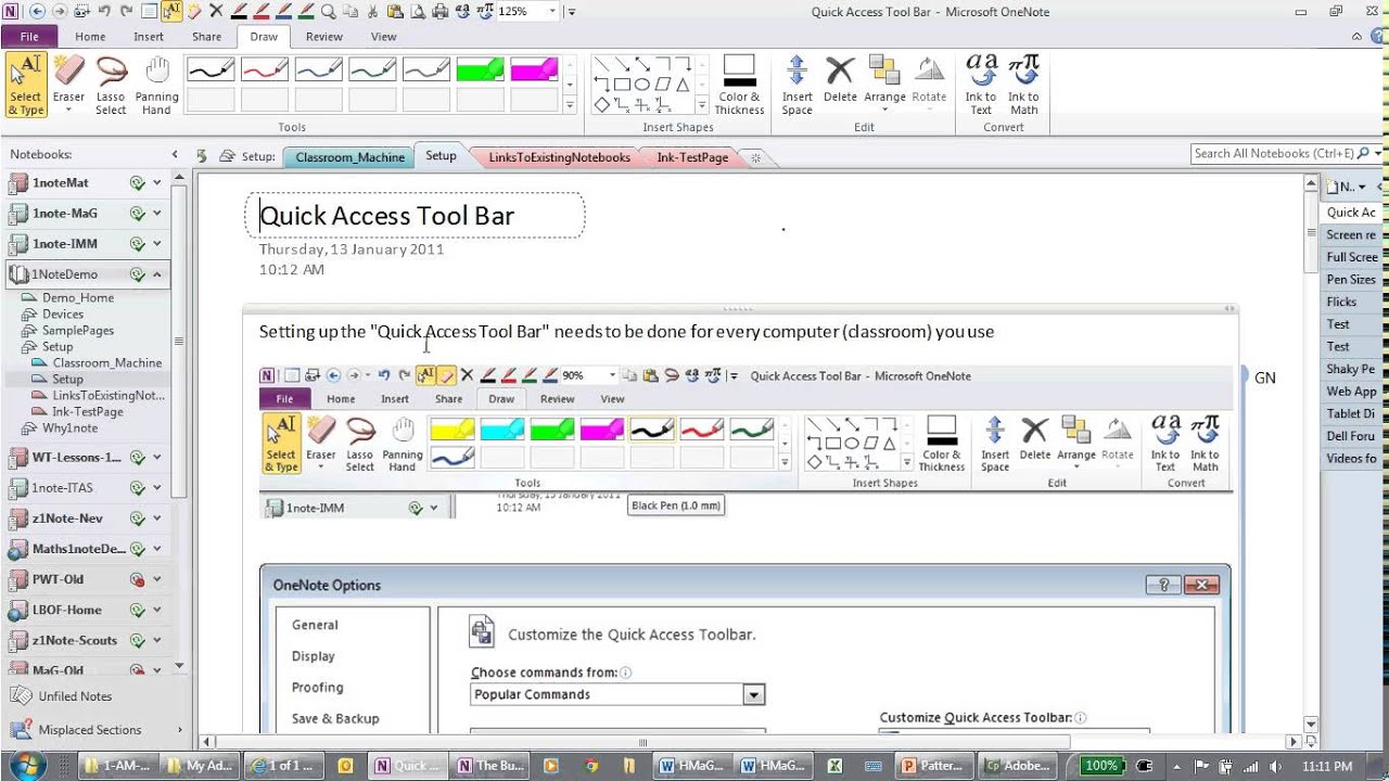 Interactive Whiteboard - setting the pen sizes for Word, PP & OneNote ...