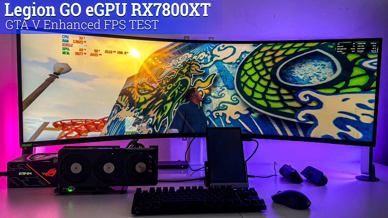 Lenovo Legion GO eGPU RX7800XT GTA 5 Enchanced Ultrawide #gaming # ...