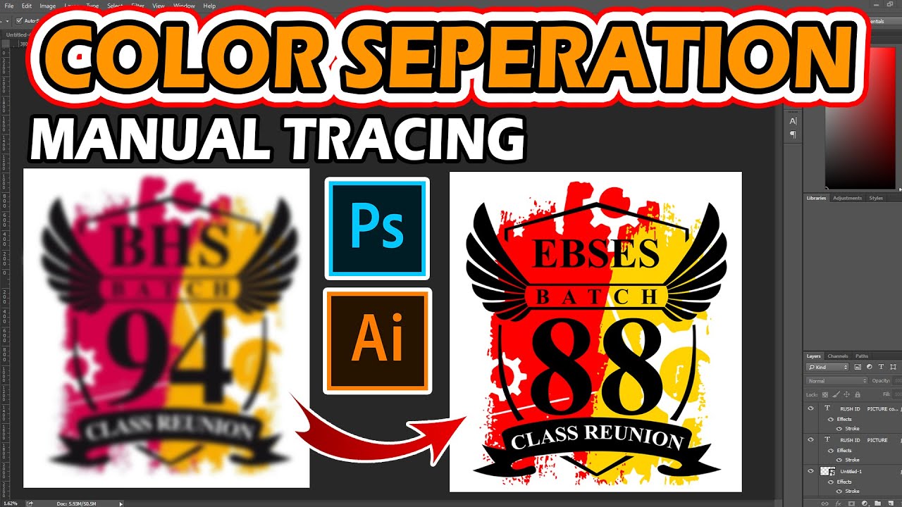 MANUAL TRACING | COLOR SEPARATION FOR SCREEN PRINTING - YouTube