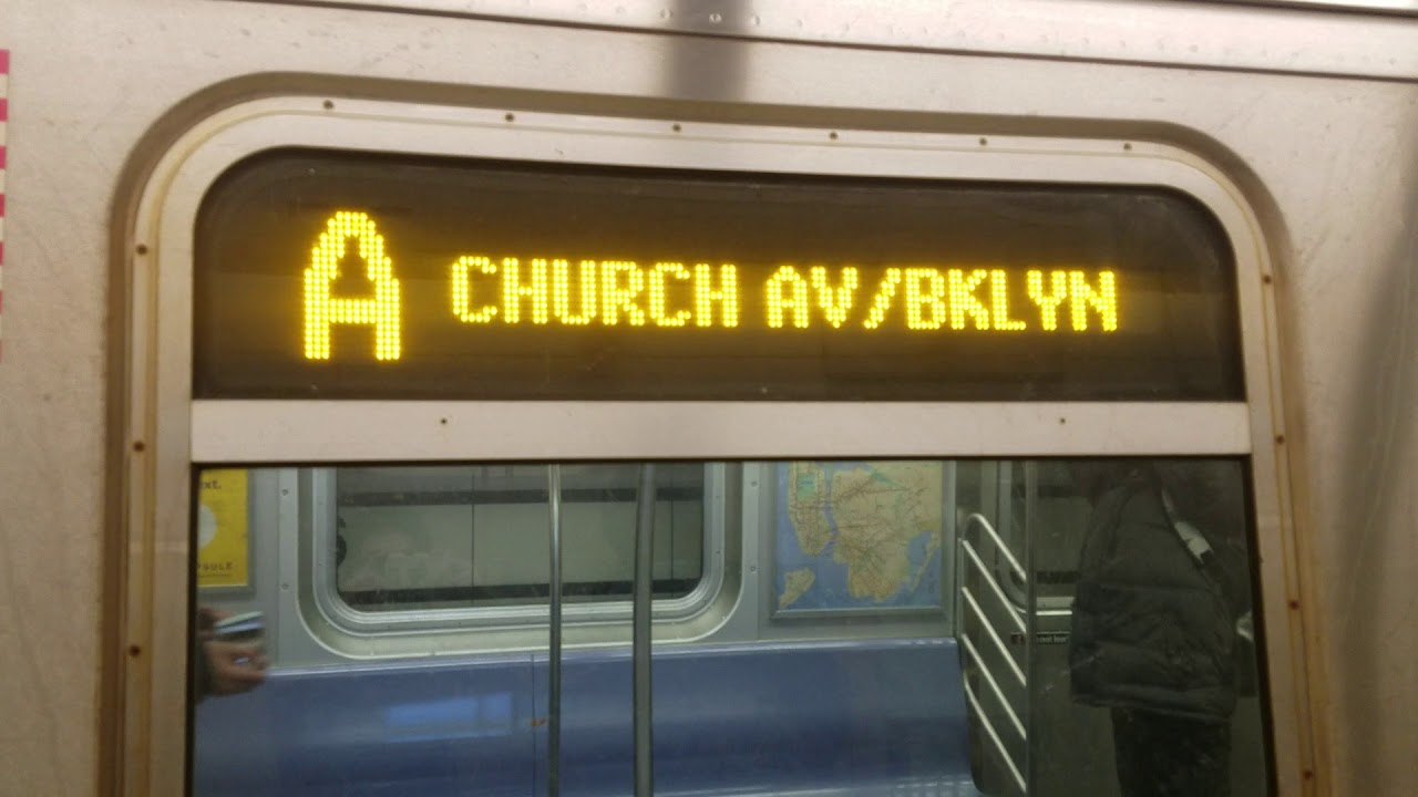 MTA NYCT: R160 A to Church Av destination sign - YouTube