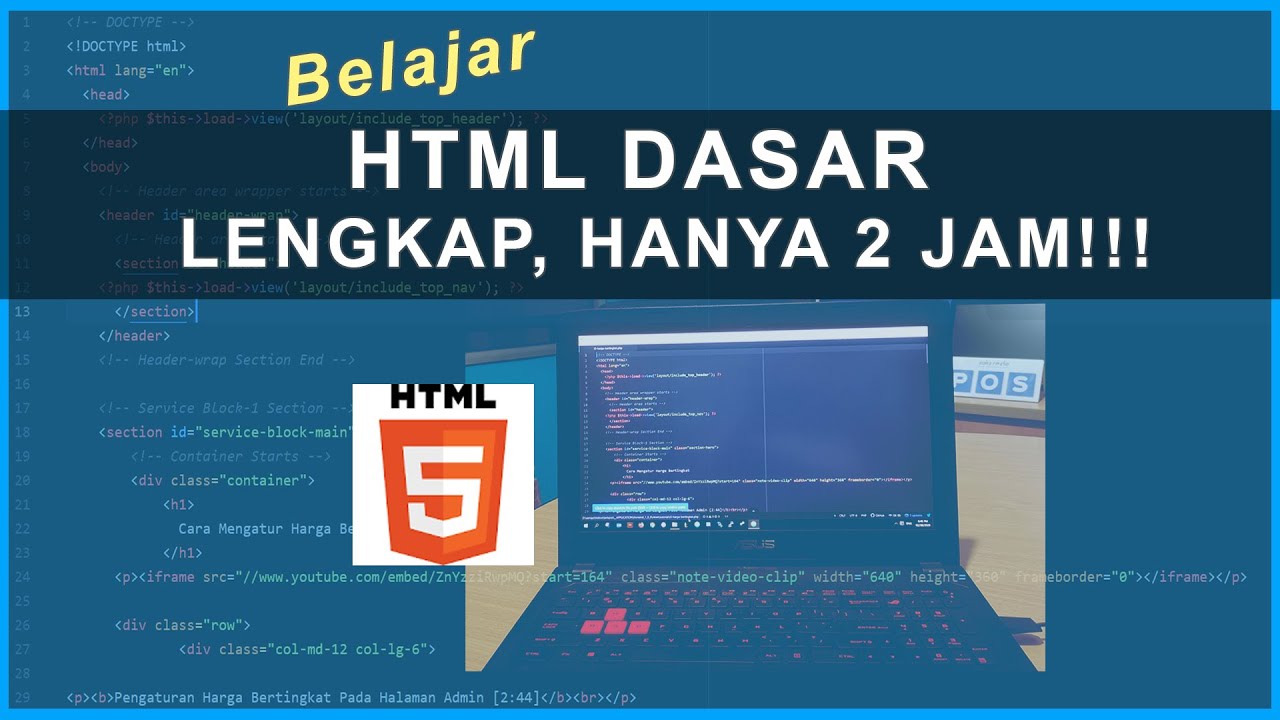 Belajar HTML Dasar Lengkap, Hanya 2 Jam - YouTube