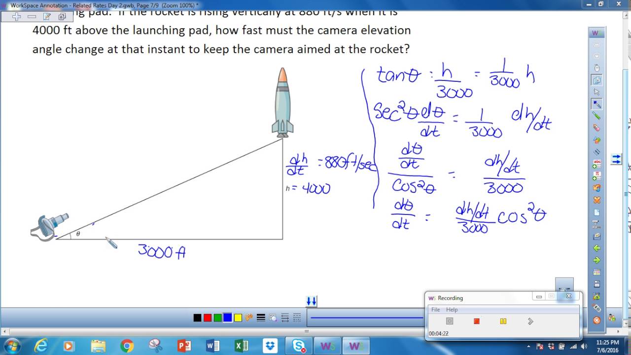 Related Rates Day 2 Example 5 - YouTube
