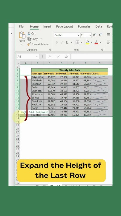 Excel Tip: Resize All Row's Height Equally - YouTube