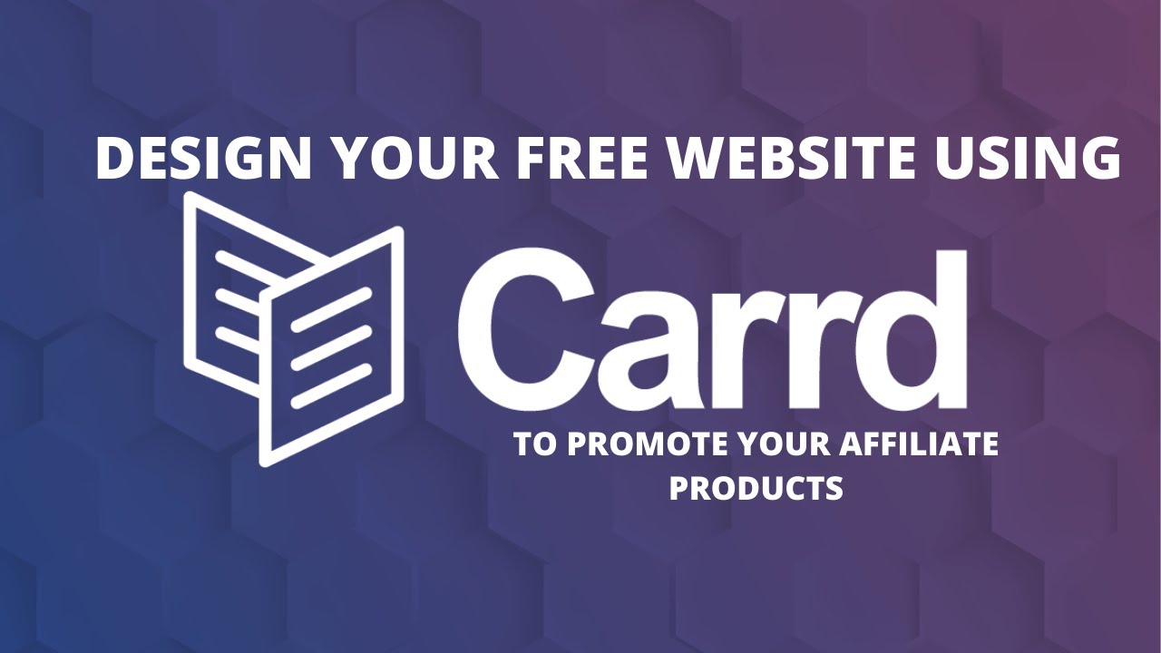 Design Your Free Website Using Carrd CMS|Affiliate Marketing - YouTube