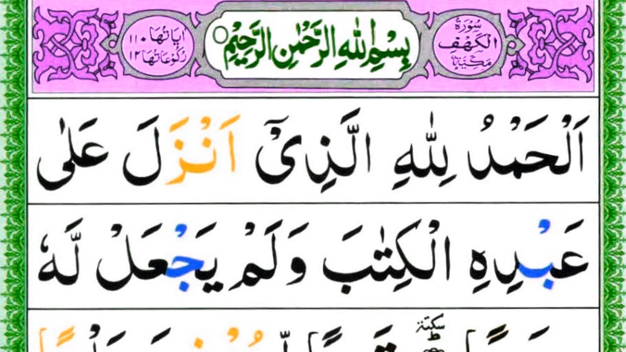 Surah Al-Kahf | Surah Kahf Fast Recitation | Full With Arabic Text (HD ...