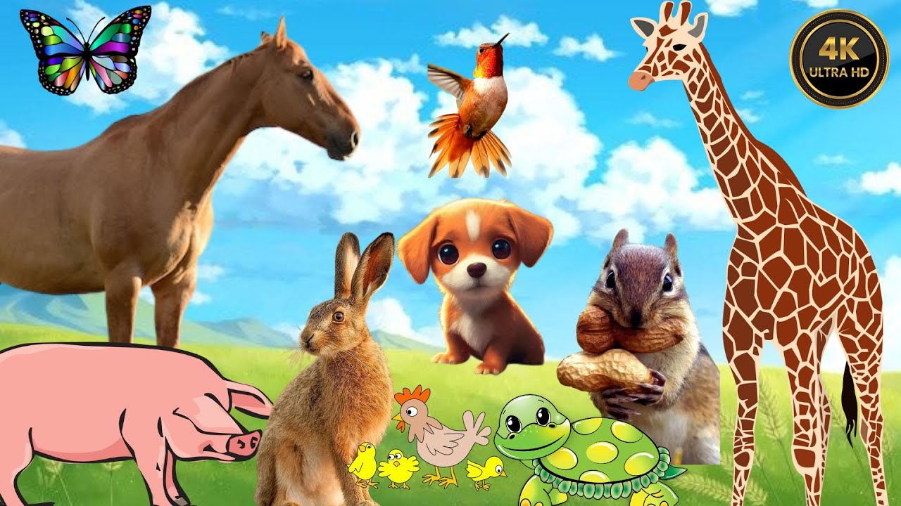 Cute & Funny Animals video | 4k animals: cat, dog, monkey, frog, cow ...