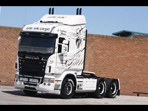 White Scania Truck On