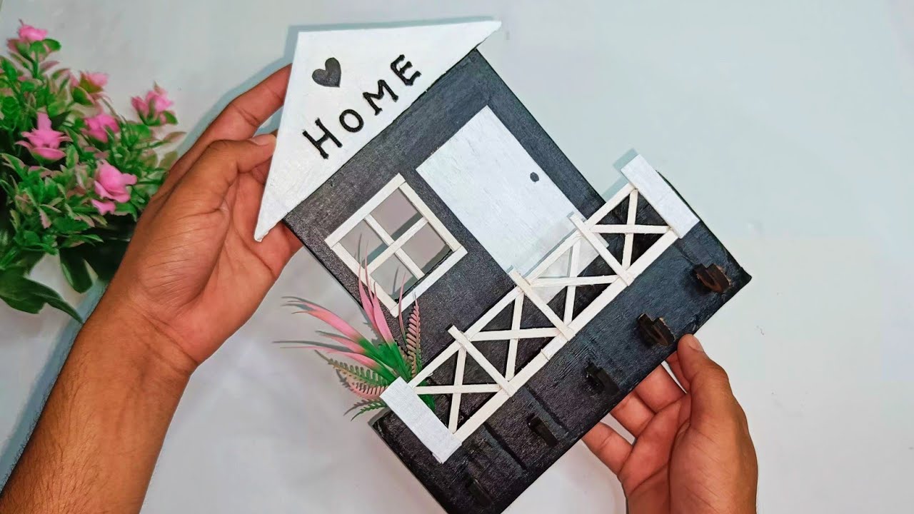 DIY Beautiful Key Holder Craft Idea from Cardboard | Best out of Waste ...