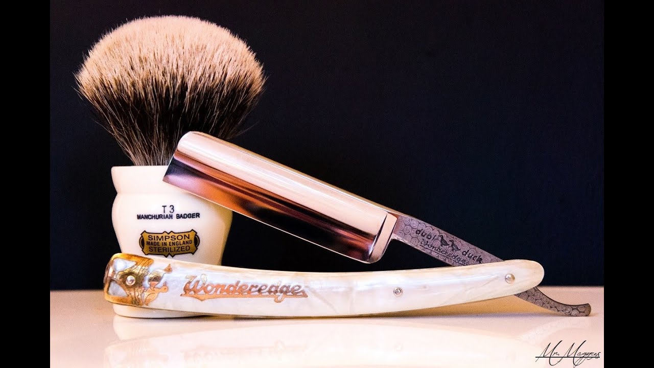 Dubl Duck Wonderedge Straight Razor Shave - YouTube