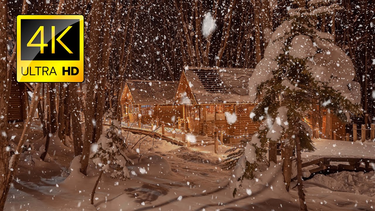 Heavy Snowstorm & Wind Sounds for Sleeping | Snow Ambience | Winter ...