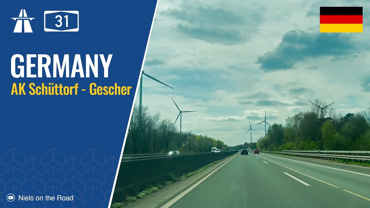 Driving in Germany: Autobahn A31 from AK Schüttorf to Gescher - YouTube