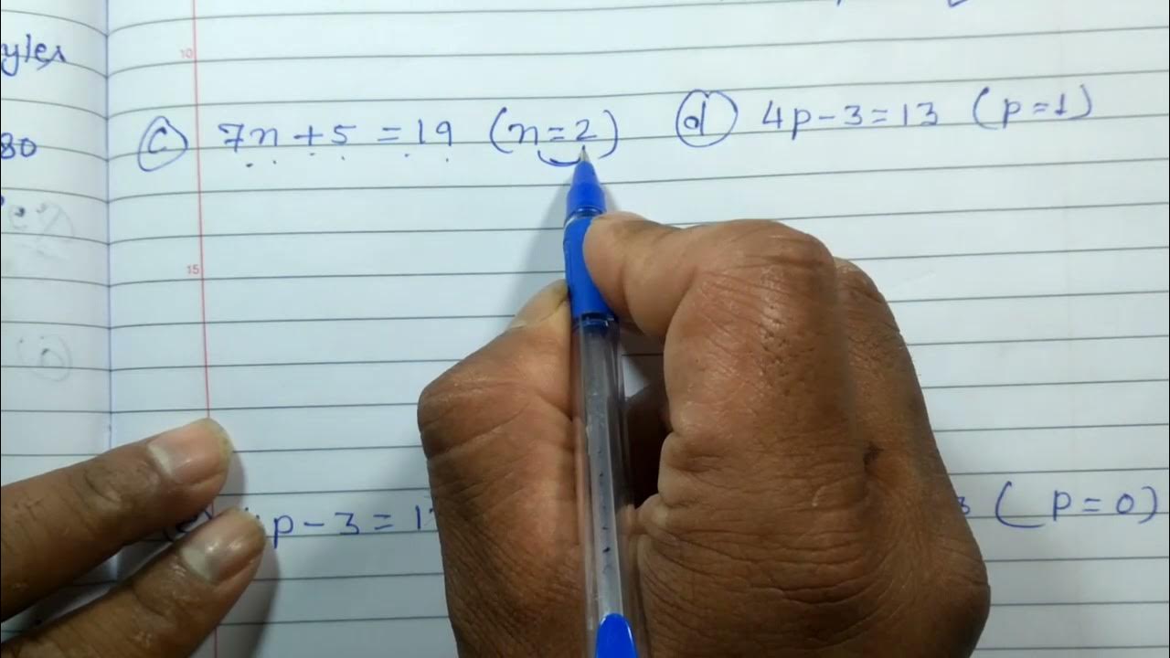 Class 7 - Exercise 4.1 - Q 2 | Check whether the value given in the bracket is a solution to the ...