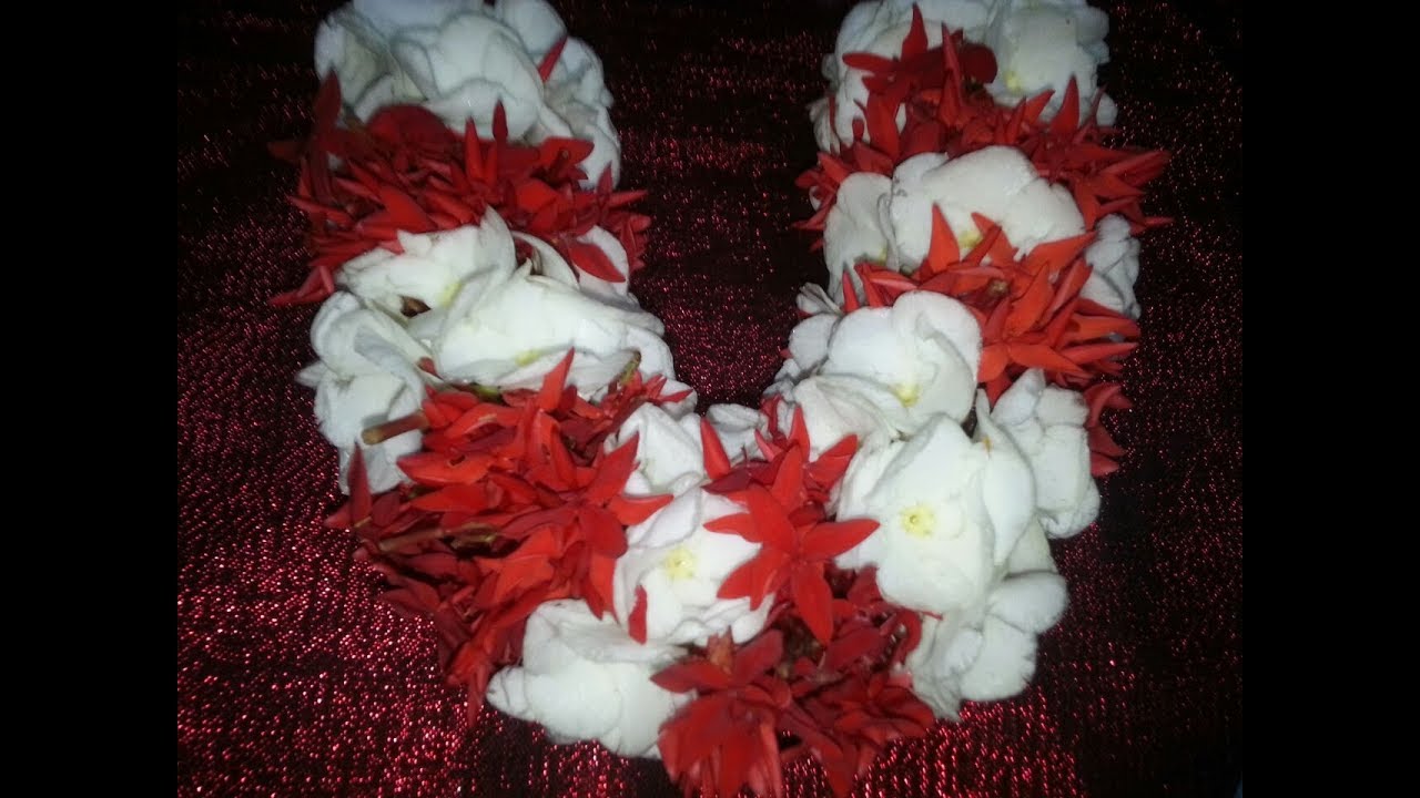 நந்தியாவட்டம் இட்லி பூ மாலை | Pinwheel flower and Ixora Coccinea ...