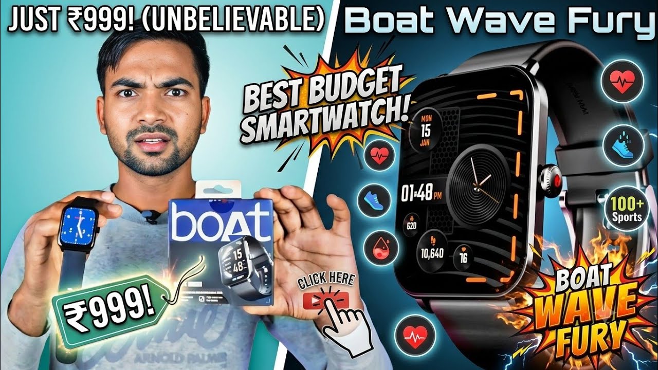 boAt Wave Fury Unboxing & Review: Best Calling Smartwatch under ₹1,000 ...
