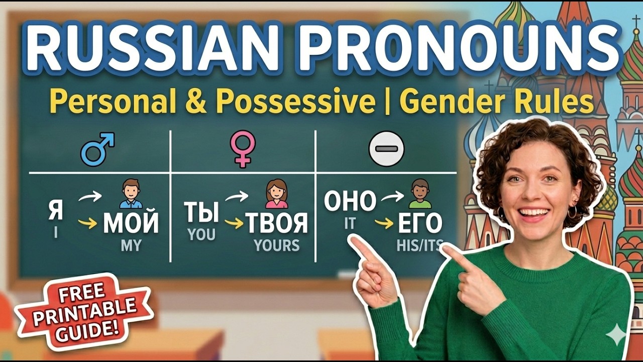 Russian for Beginners | Personal & Possessive Pronouns | Gender Rules ...