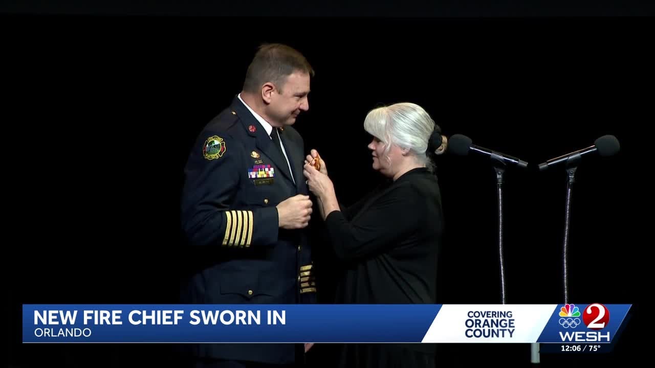 New chief sworn in Orlando Fire Department - YouTube