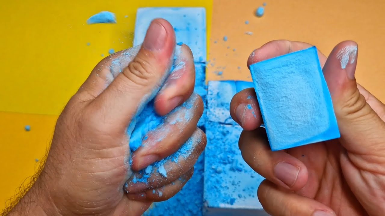 Crunchy blue dyed Gym Chalk - YouTube