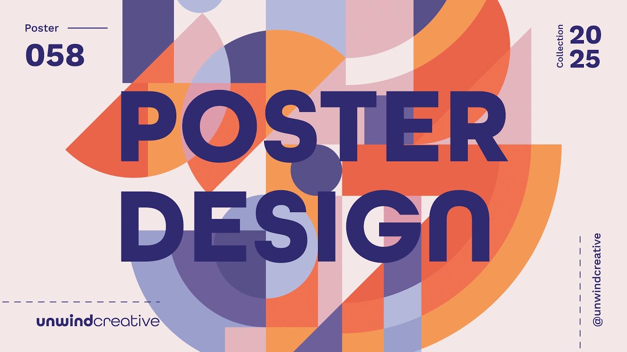 Intersecting Shapes Poster Design in Adobe Illustrator - #058 - YouTube