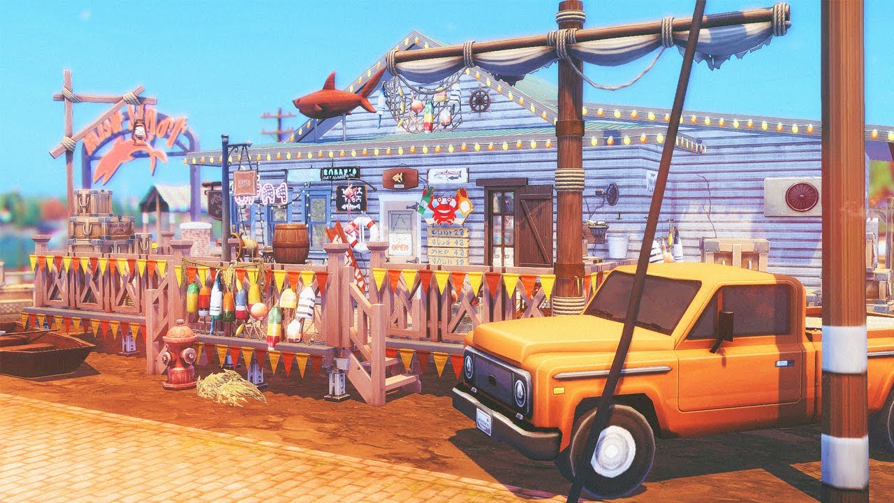 Рыбацкий магазинчик | The Sims 4 Строительство | Fish Shack - YouTube