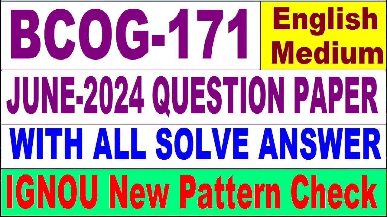 BCOG 171 Previous Year Question Paper June 2024 in English | bcog 171 ...