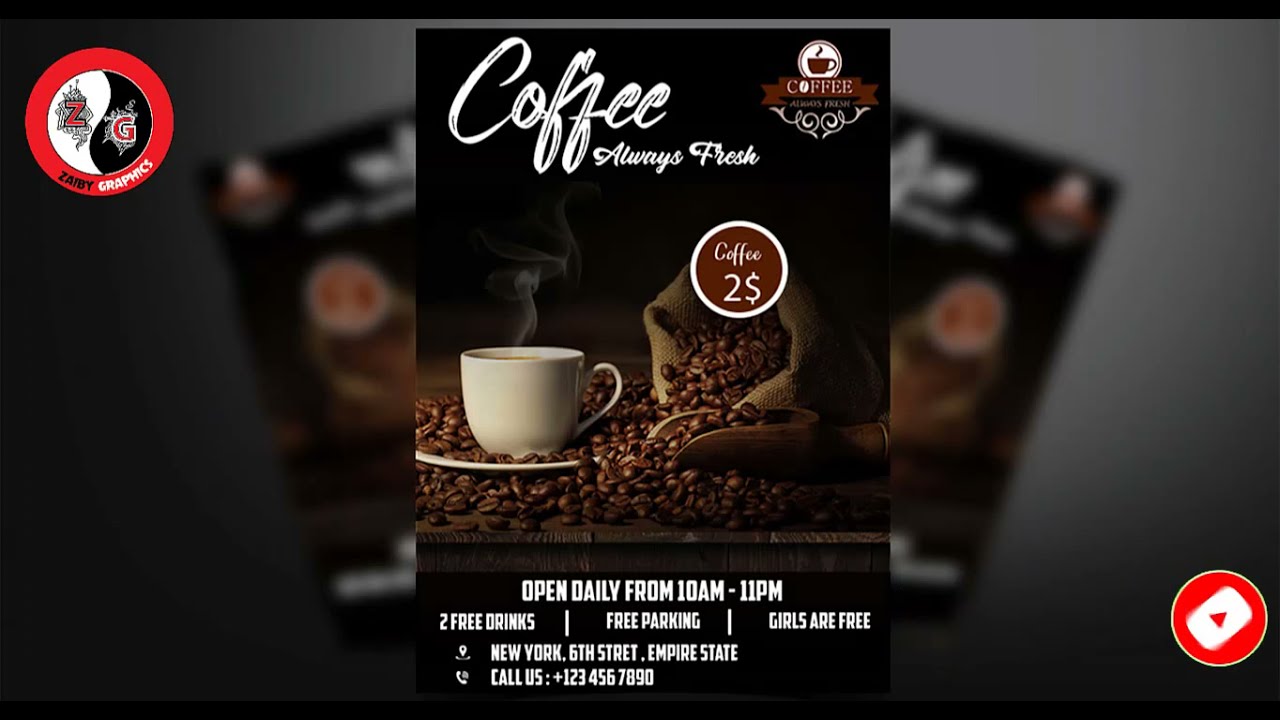 How to Design a Coffee Promotion Flyer - Photoshop Tutorial |Zaiby ...
